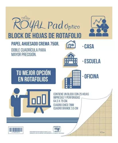 Block Rotafolio Optico Royal Pad 64.3 X 79 Cm 25 Hjs. Crema – Regem